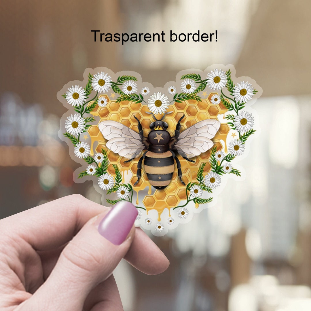 Bee, Bumblebee, and Flowers Vinyl Sticker Water Resistant, Laptop ...