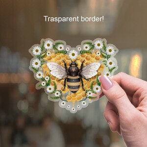 Bee, Bumblebee, and Flowers Vinyl Sticker Water Resistant, Laptop ...