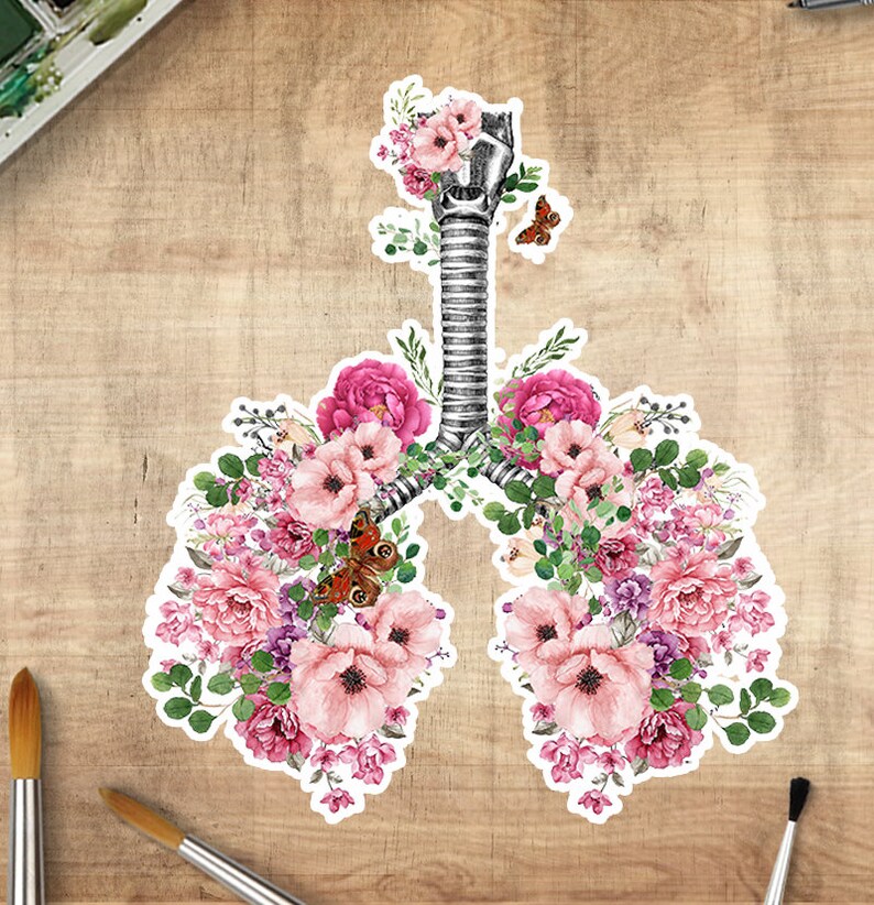 Respiratory Therapist Vinyl Stickers Bloom Lungs Colorful | Etsy