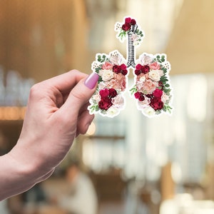 Flowers Lungs Roses Vinyl Stickers, Respiratory Therapist,pulmonary ...