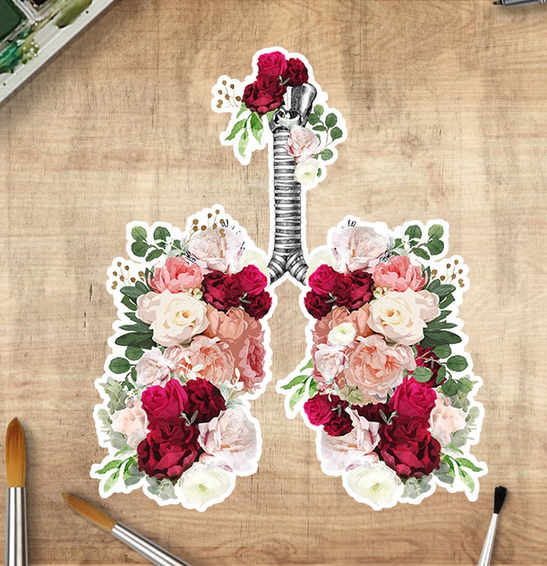 Flowers Lungs Roses Vinyl Stickers Respiratory - Etsy