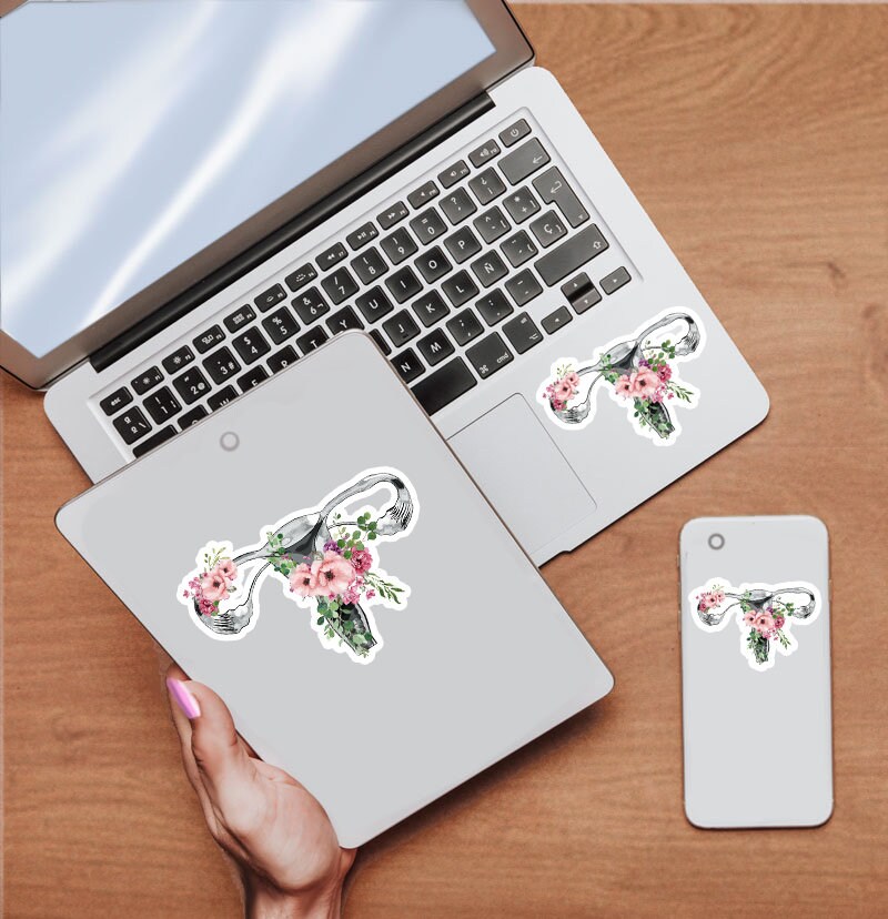 Floral Uterus Sticker, Woman Anatomy Art, Waterproof Vinyl Decal - Etsy