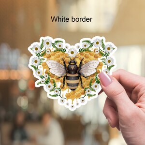 Bee, Bumblebee, and Flowers Vinyl Sticker Water Resistant, Laptop ...