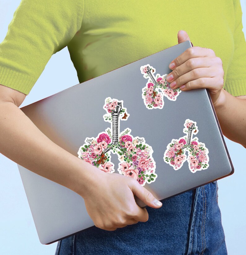 Respiratory Therapist Vinyl Stickers Bloom Lungs Colorful | Etsy