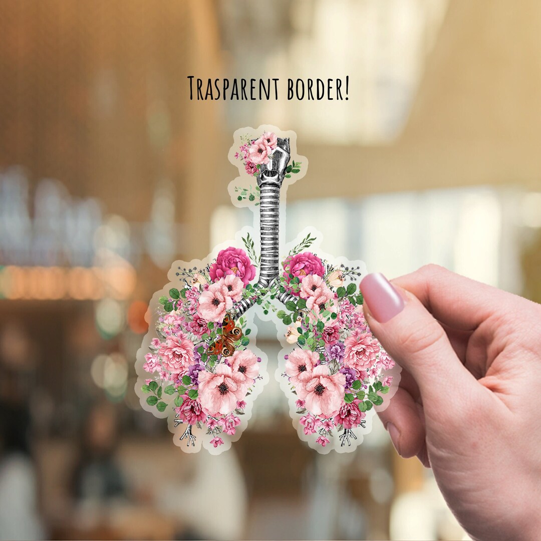 Respiratory Therapist Vinyl Stickers, Bloom Lungs Colorful, Human ...