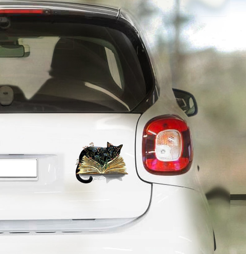 Cat Book Stickerreading Sticker Black Cat Bookish - Etsy