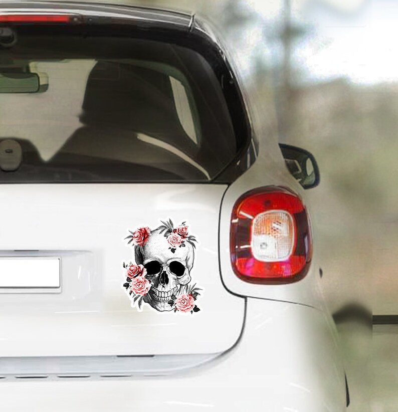 Floral Skull Vinyl Sticker, Boho Sugar Skull Decal - Etsy