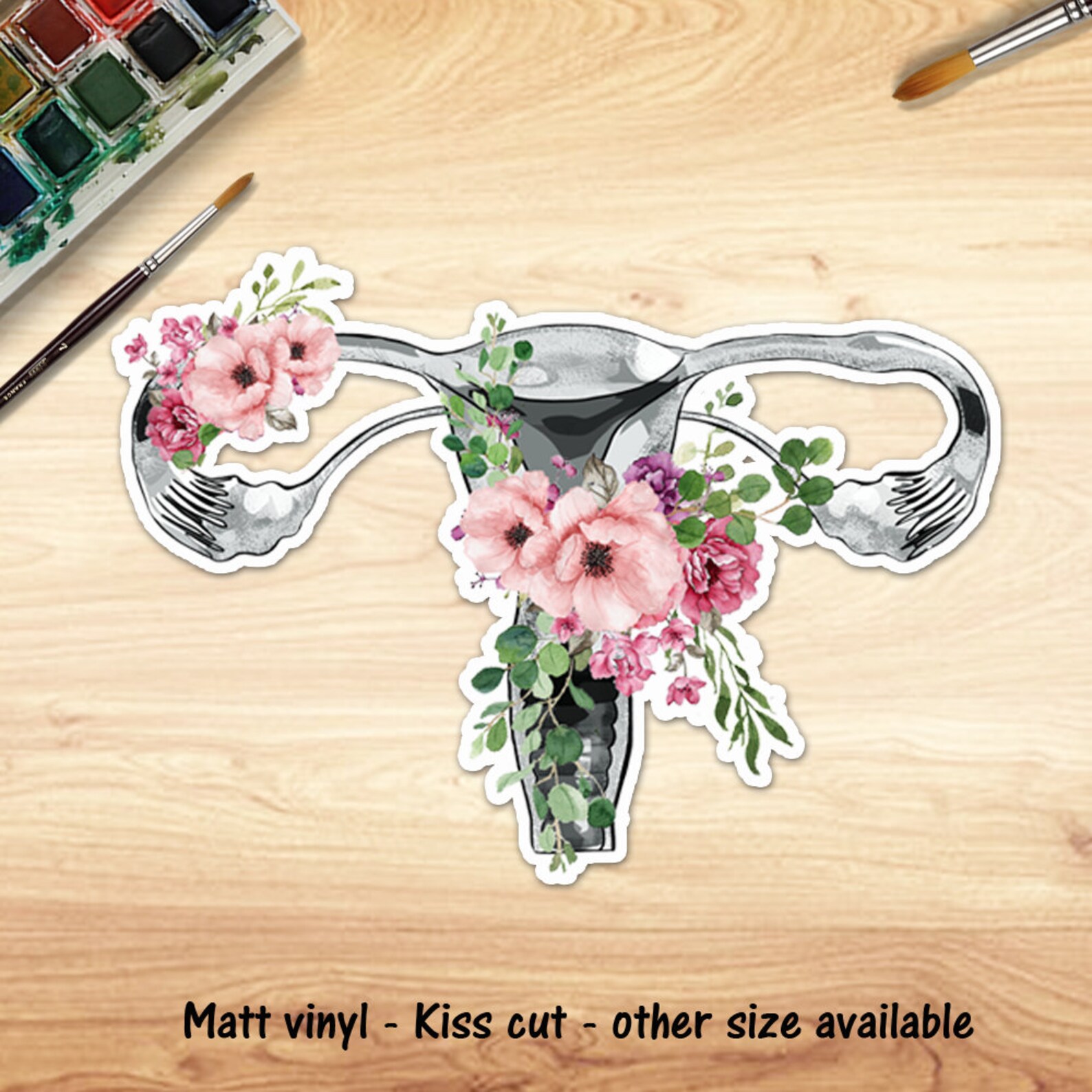 Floral Uterus Woman Uterus Art Feminismhuman Anatomyvinyl | Etsy