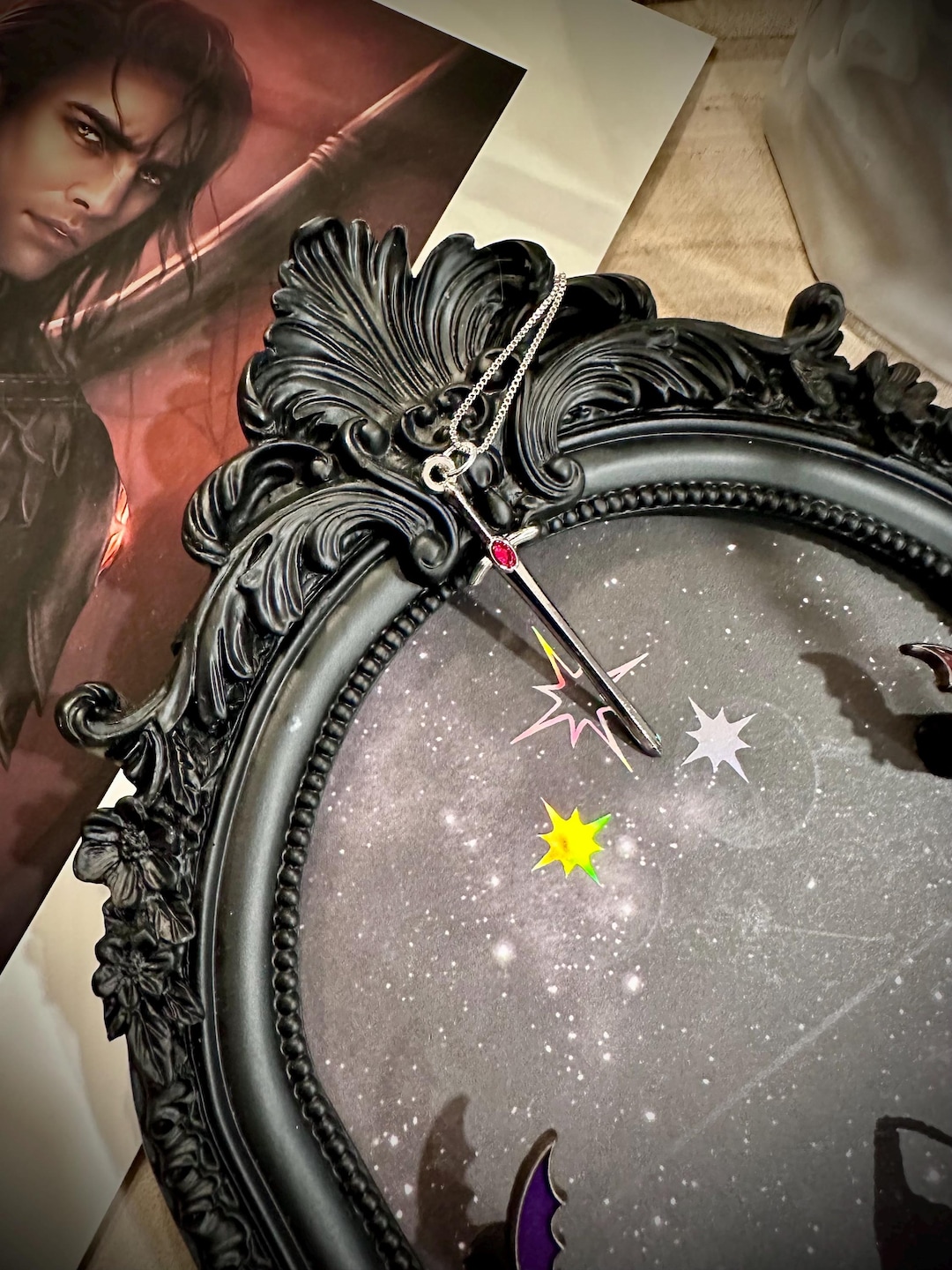 Cassian Lord of Bloodshed Siphon Sword Silver Necklace - SJM Acotar - Etsy