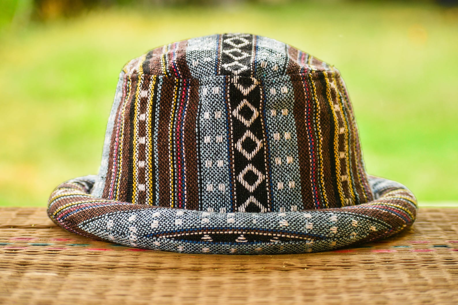 Hippie Bucket Hat Boho Hat Roll Brim Hat Striped Thai Hill - Etsy