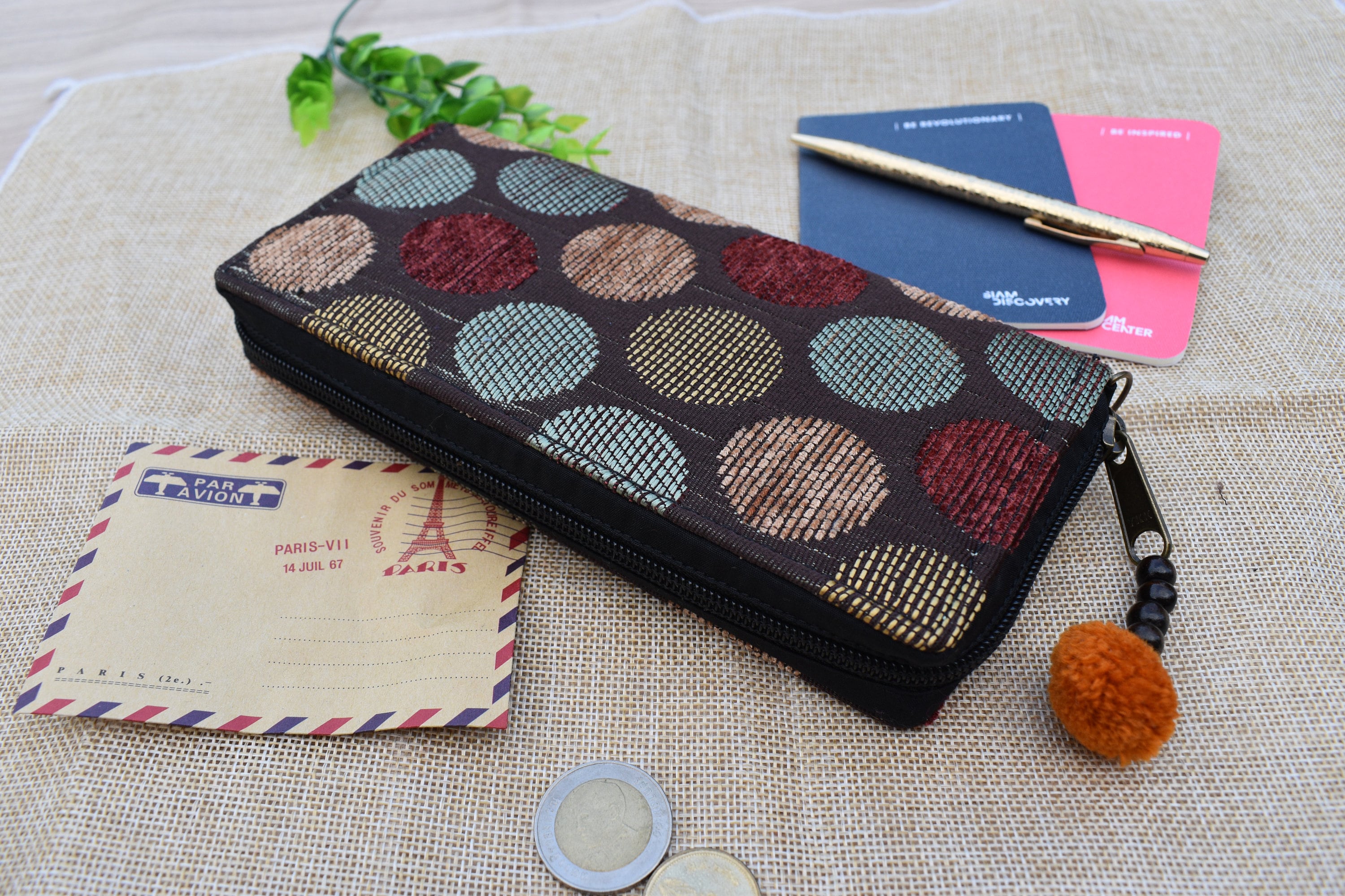 Bohemian Zippered Wallet Vintage Style Wallet Long fabric | Etsy