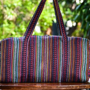Large Colorful Duffel Bag, Aztec Duffle Bag, Cotton Hippie Bag, Boho ...