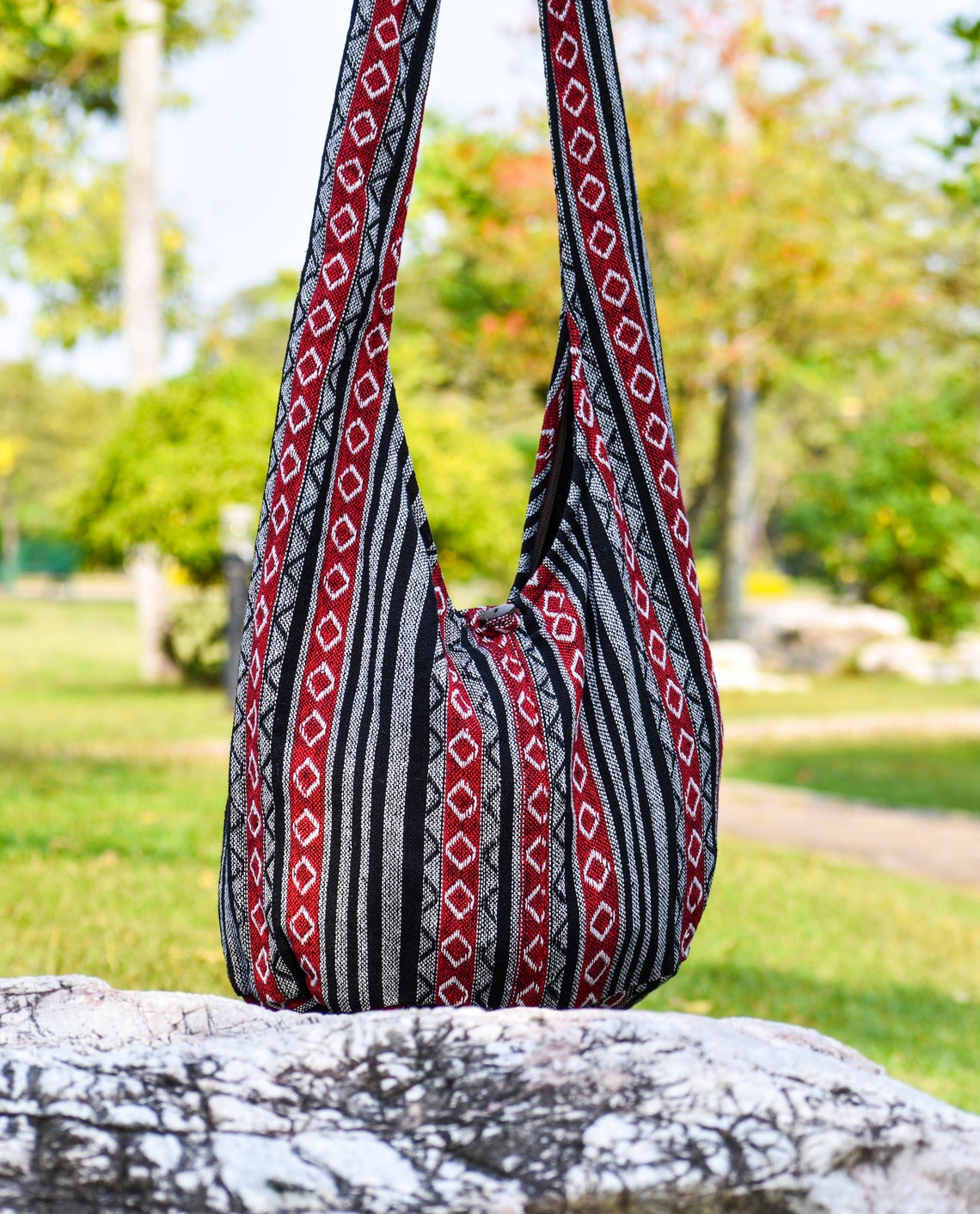 Boho Sling Bag Hobo Bag Slouchy Bag fabric Vegan Bag Gypsy - Etsy