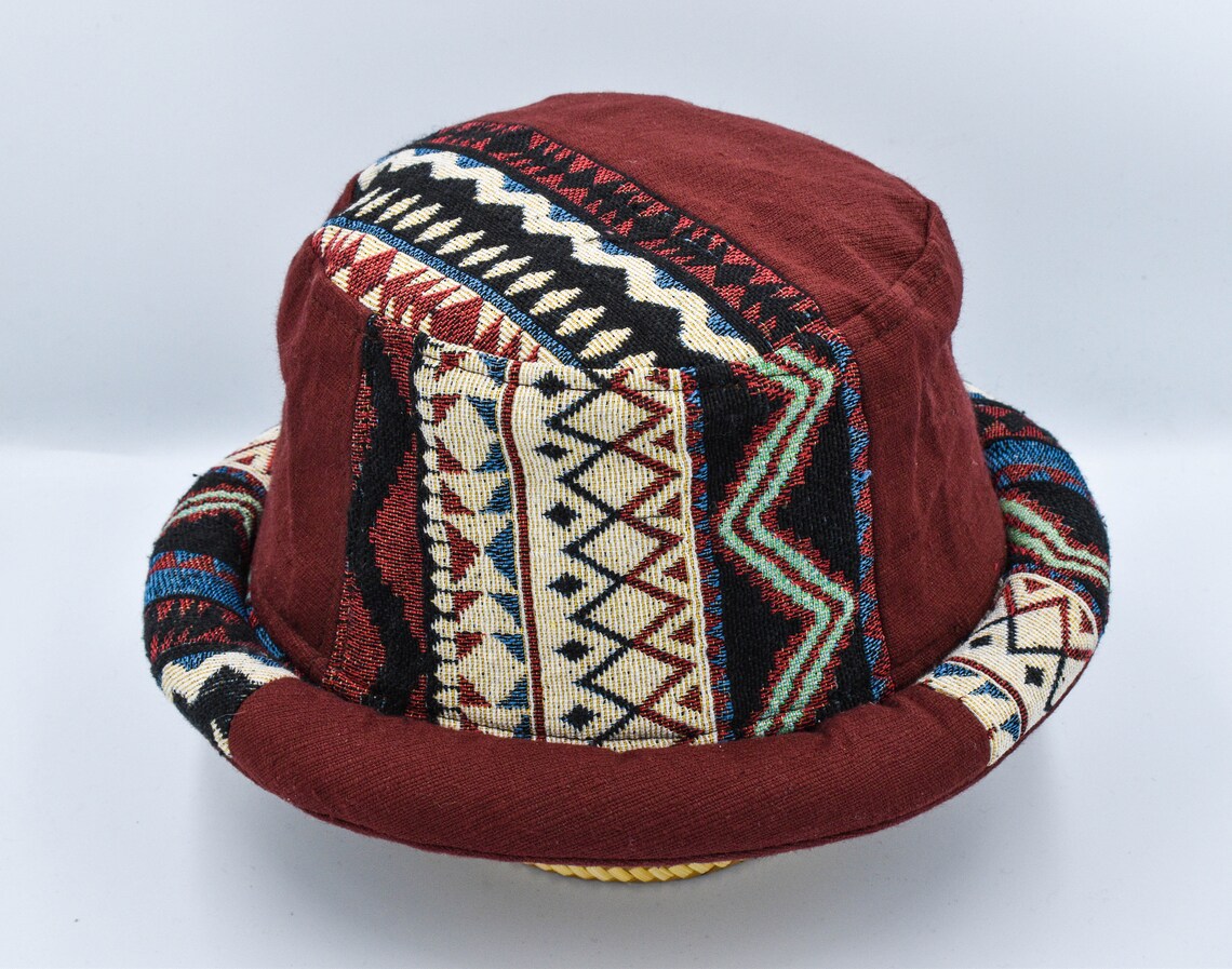 Hippie Bucket Hat Boho Hat Roll Brim Hat Thai Hat Festival | Etsy