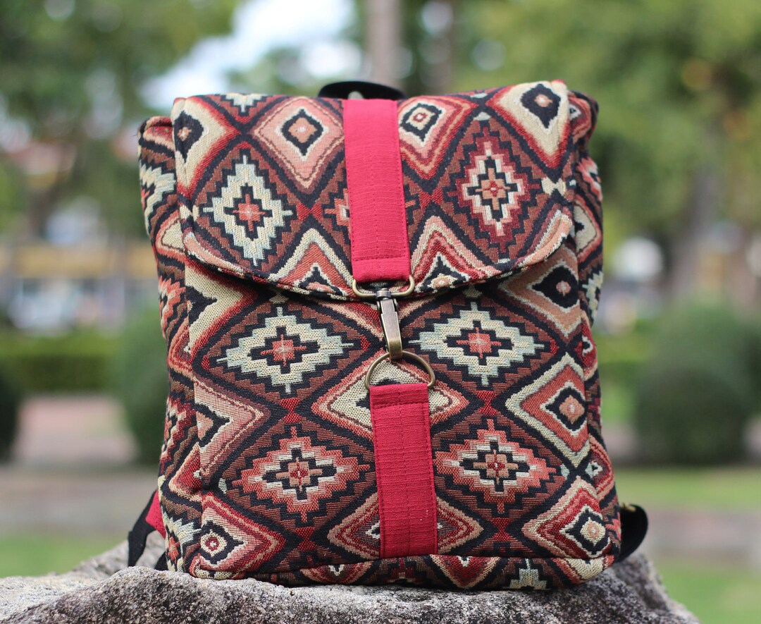 Backpack Tribal Geometric American Southwest Rucksack Vegan - Etsy