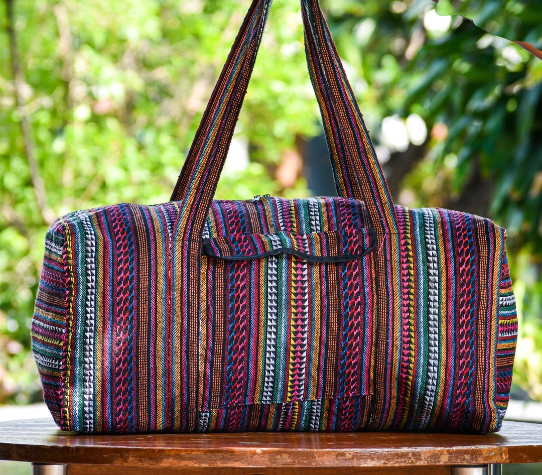 Large Colorful Duffel Bag, Aztec Duffle Bag, Cotton Hippie Bag, Boho ...
