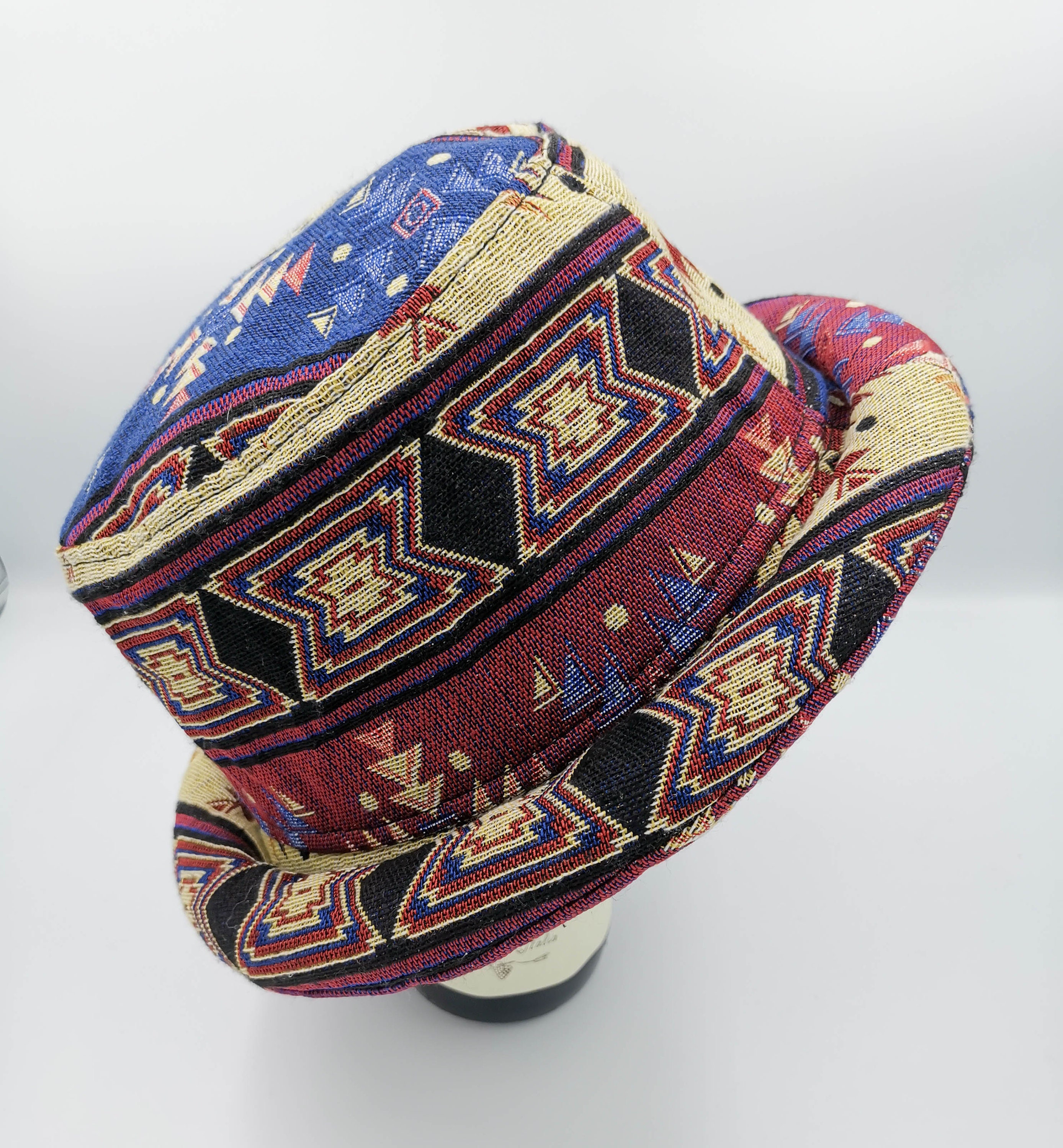 Roll Brim Bucket hat Funky hat Tribal Hat Purple Colorful | Etsy