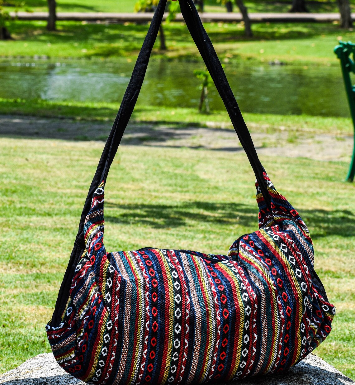 Geometric Duffel Bag Weekender Bag Bohemian Travel Bag Yoga | Etsy