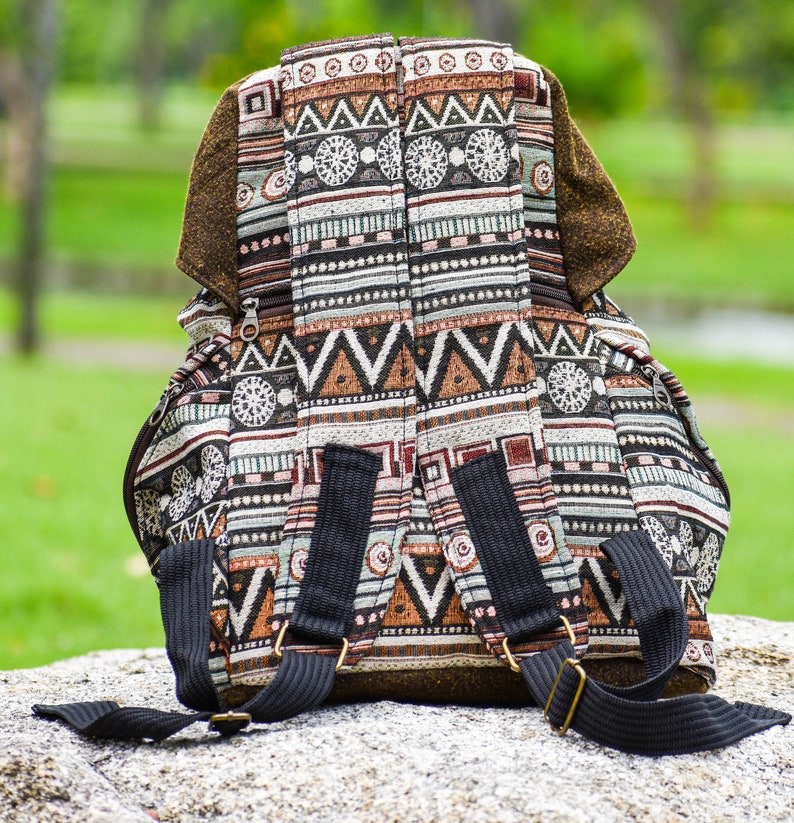 Brown Ethnic Rucksack Medium Backpack School Backpack | Etsy
