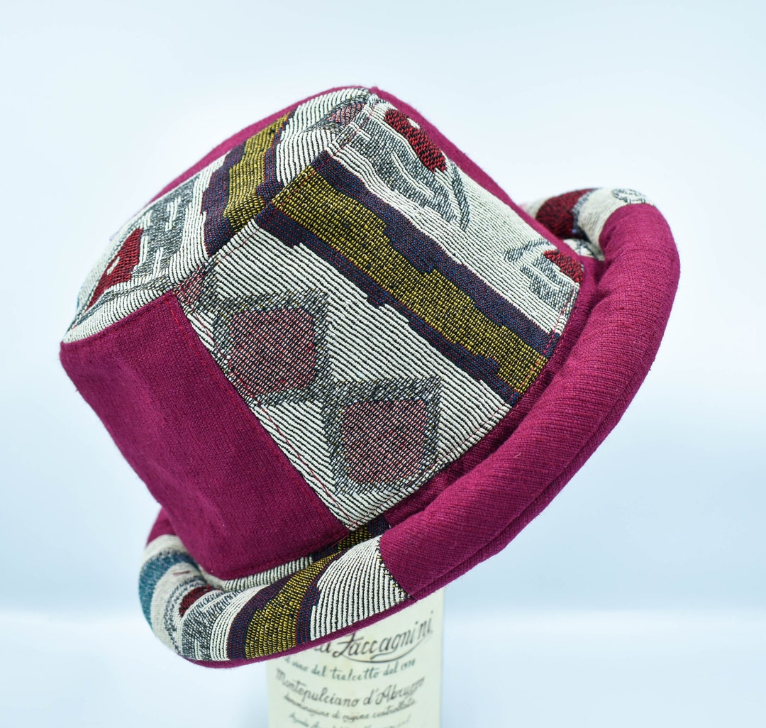 Hippie Bucket Hat, Boho Hat, Roll Brim Hat, Thai Hat, Festival Hat ...