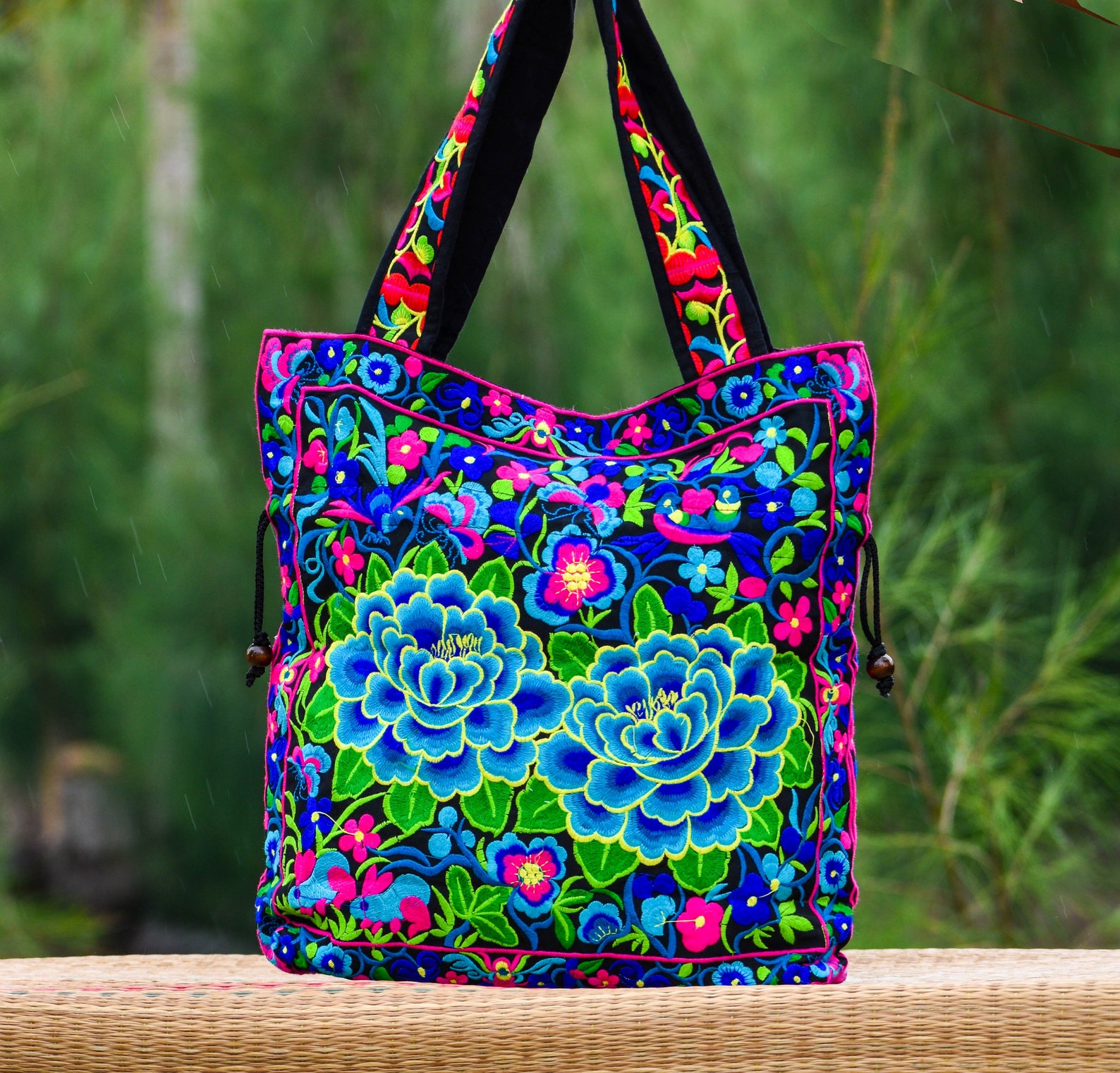 Large Hmong Bag Shoulder Bag Colorful Handbag Embroidered | Etsy