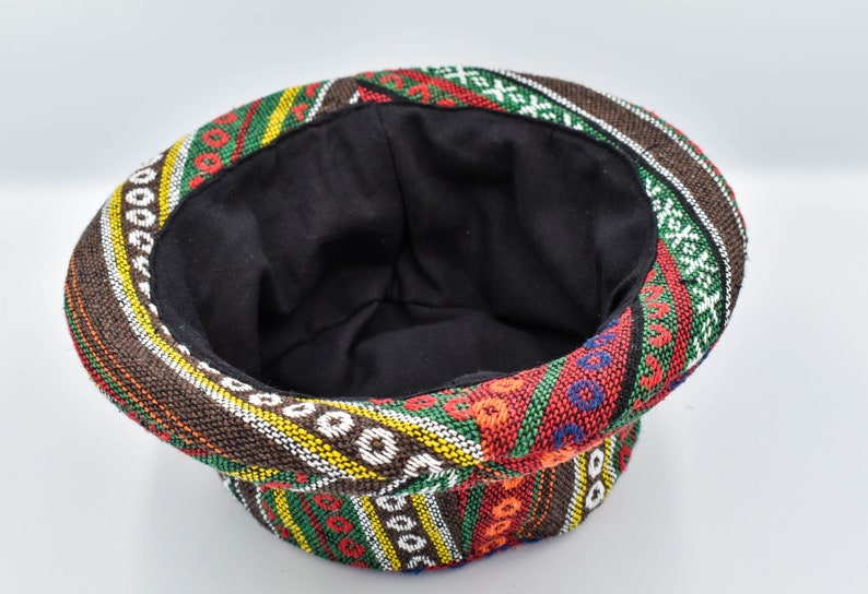 Hippie Bucket Hat Boho Hat Roll Brim Hat Striped Thai Hill | Etsy