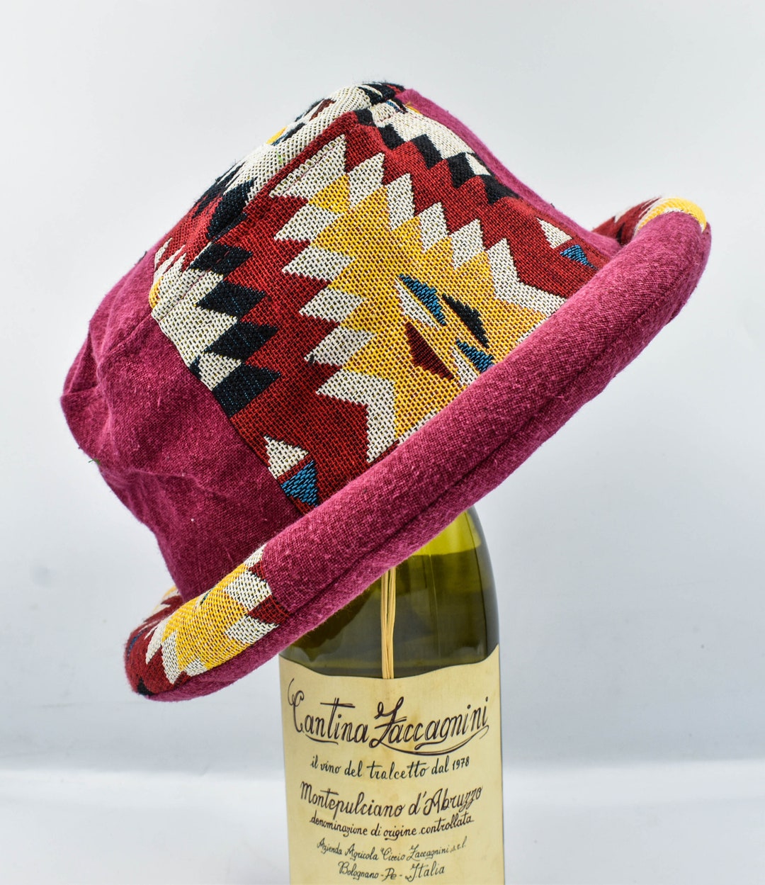 Hippie Bucket Hat, Boho Hat, Roll Brim Hat, Thai Hat, Festival Hat ...