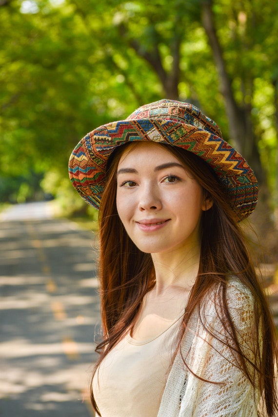 Fedora Hat Aztec Pattern Boho Hat Floppy Hat Thai Hat | Etsy