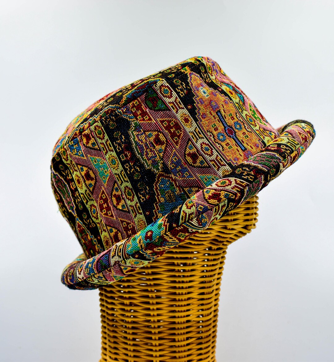 Hippie Bucket Hat, Boho Hat, Roll Brim Hat, Stonewashed Hat, Festival ...