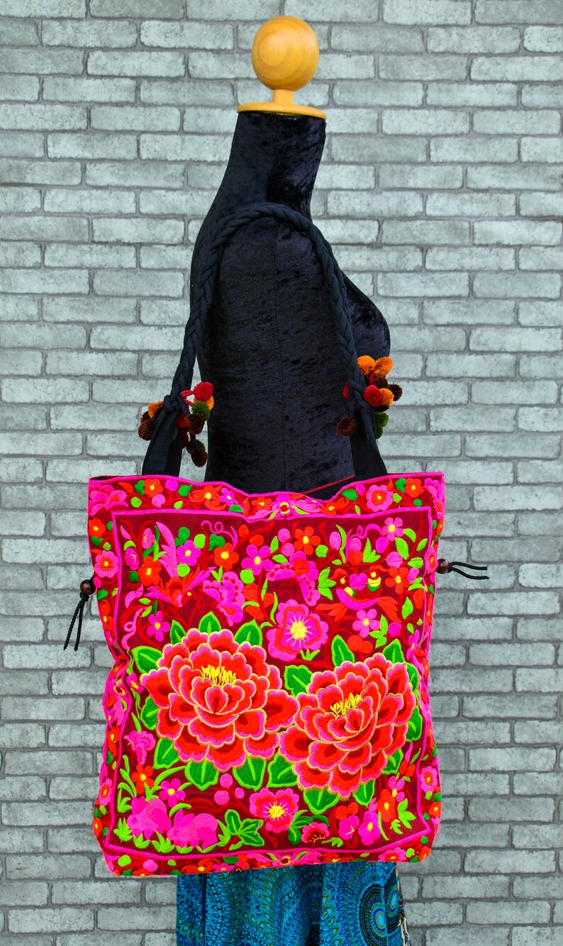 Large Hmong Bag Shoulder Bag Colorful Handbag Embroidered - Etsy
