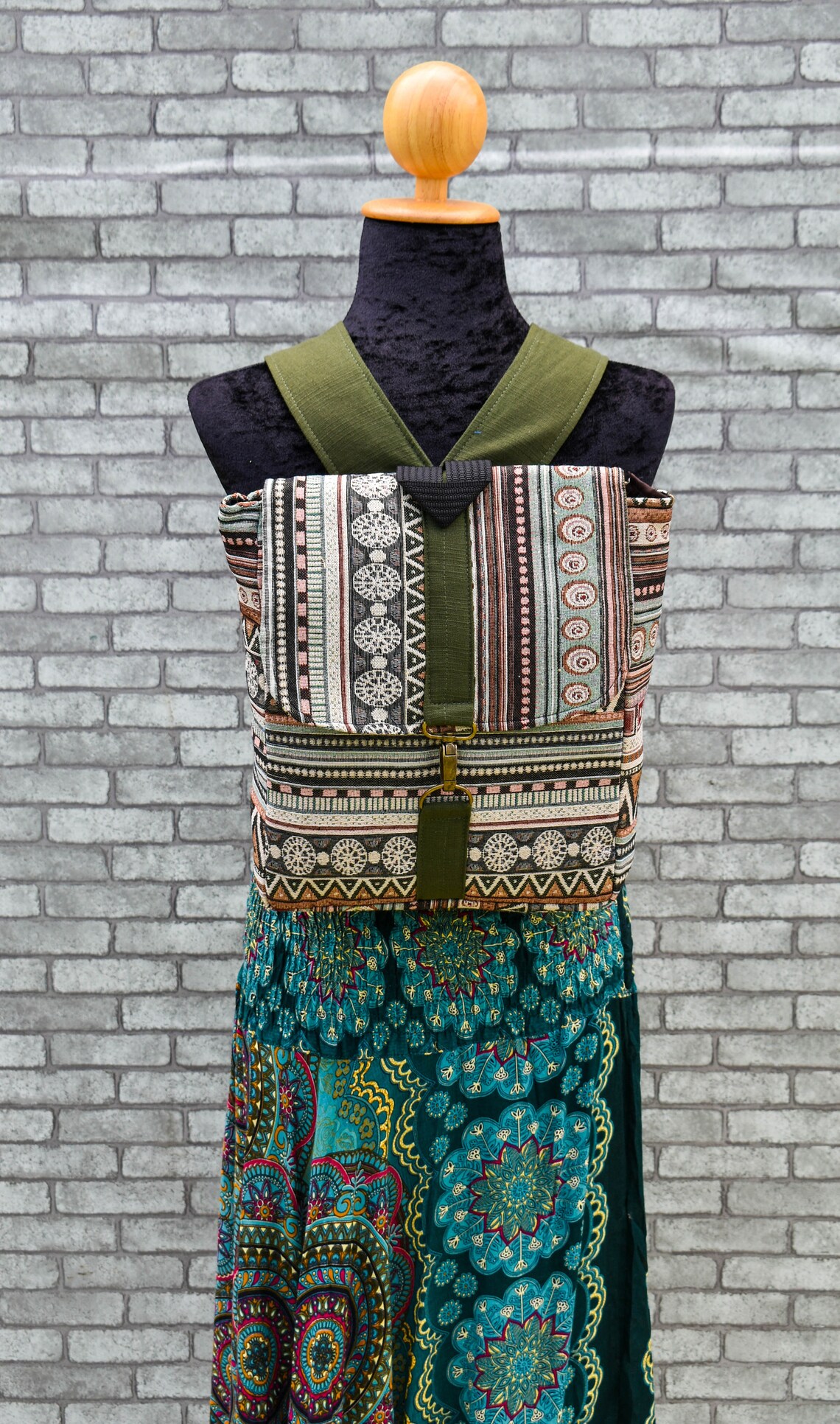 Small Backpack Purse Boho Style Square Satchel Backpack Ipad - Etsy