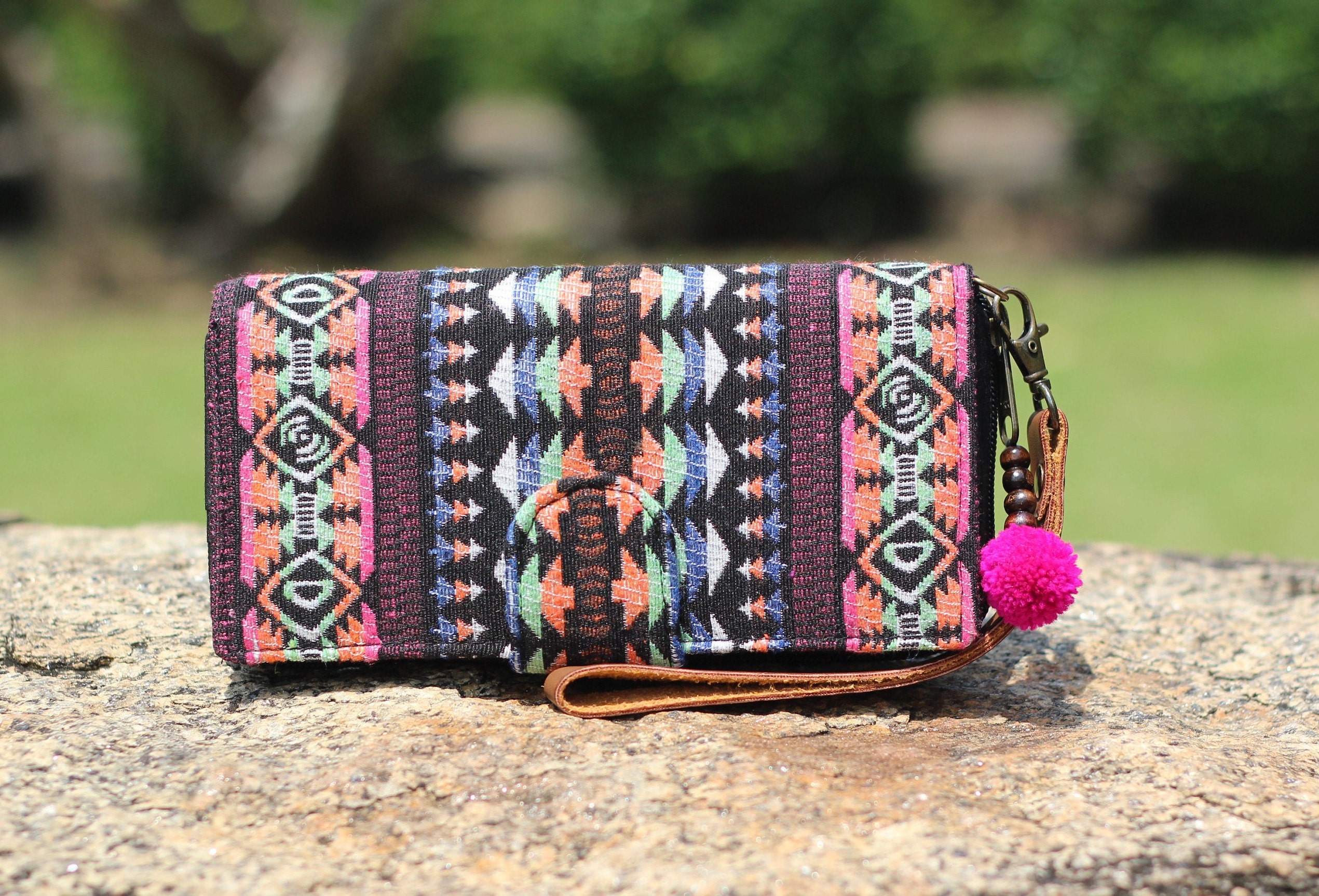 Colorful Wristlet Wallet Card Holder - Boho Wallet Purse,bi Fold Phone ...