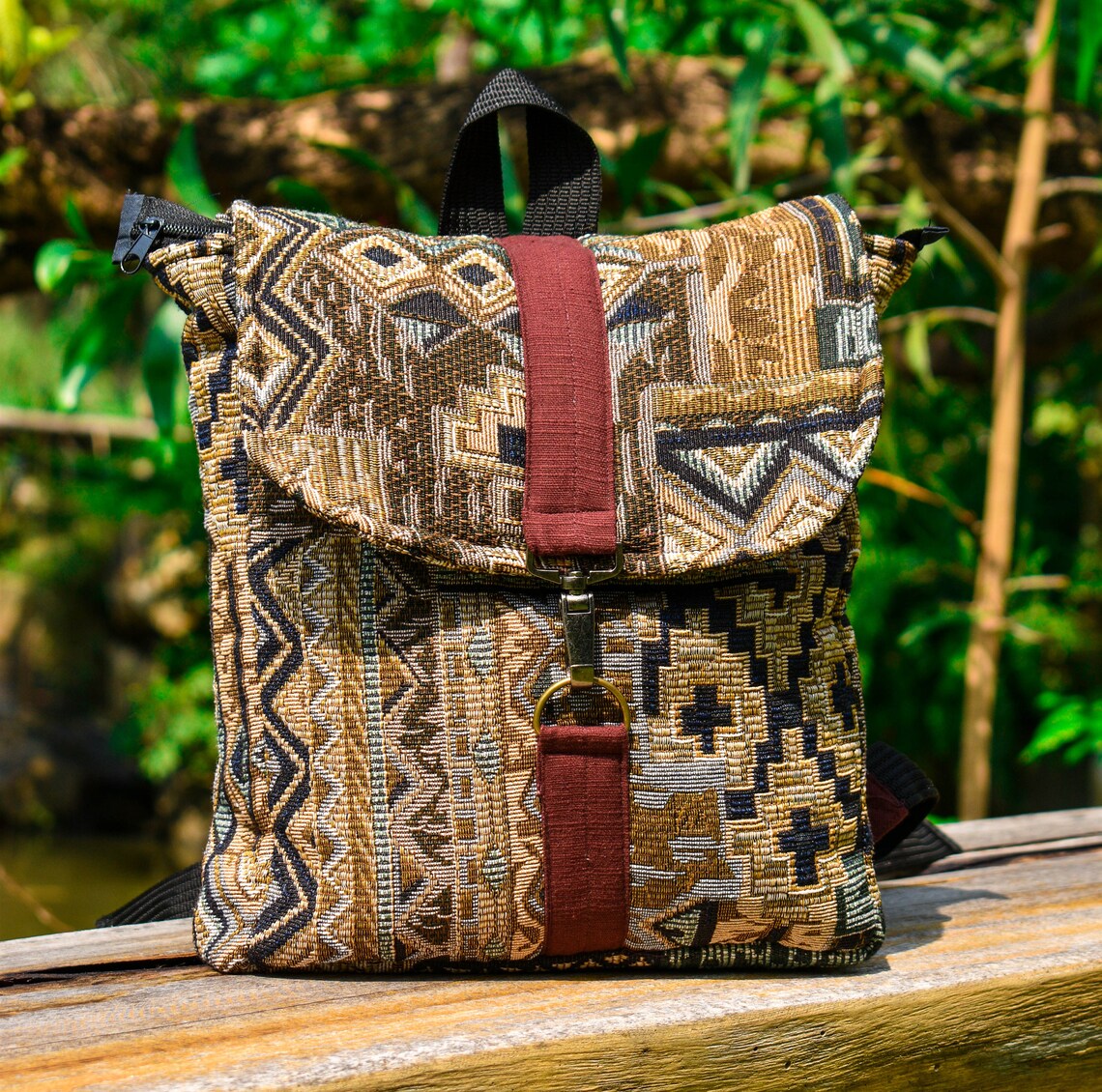 Backpack Satchel Bag Aztec Style Tribal Rucksack Purse | Etsy