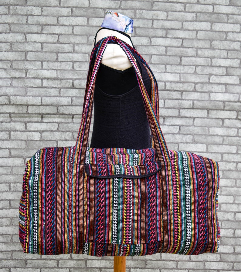 Large Colorful Duffel Bag, Aztec Duffle Bag, Cotton Hippie Bag, Boho ...