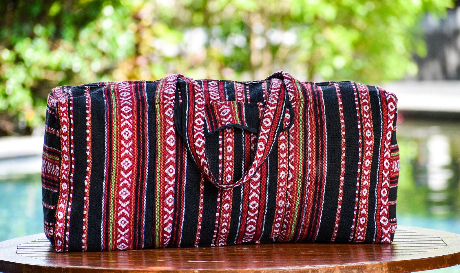 Colorful Duffle Bag, Boho Weekender Bag, Hippie Overnight Bag, Striped ...