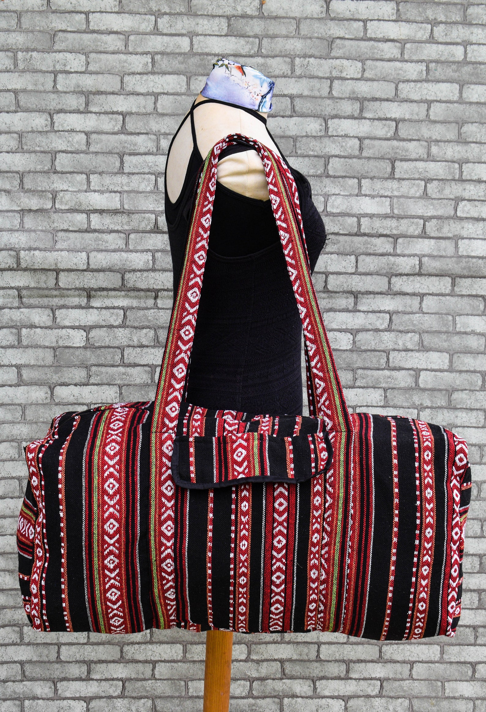 Colorful Duffle Bag, Boho Weekender Bag, Hippie Overnight Bag, Striped ...