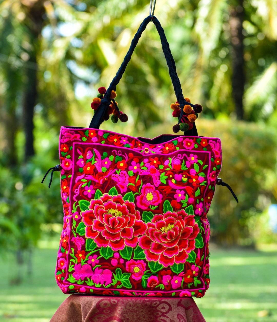 Large Hmong Bag Shoulder Bag Colorful Handbag Embroidered - Etsy