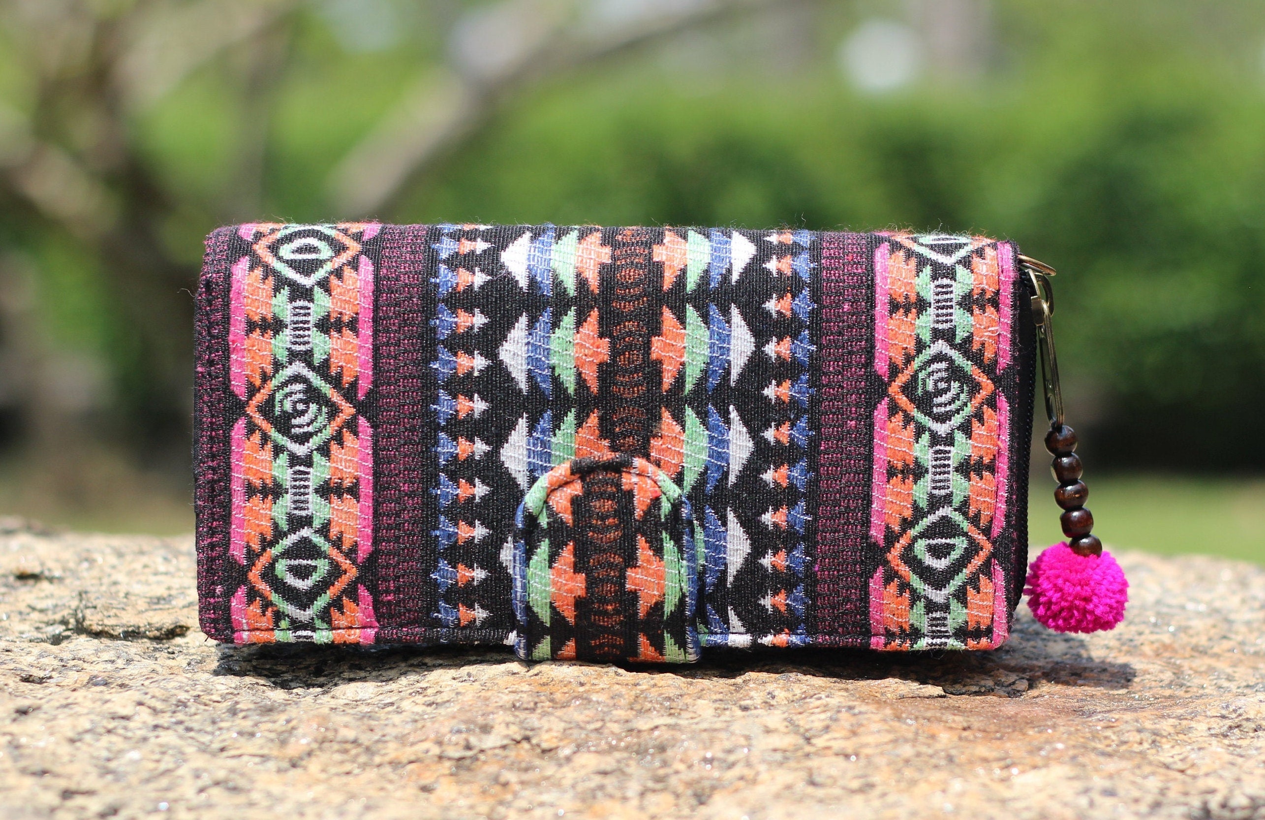 Colorful Wristlet Wallet Card Holder - Boho Wallet Purse,bi Fold Phone ...
