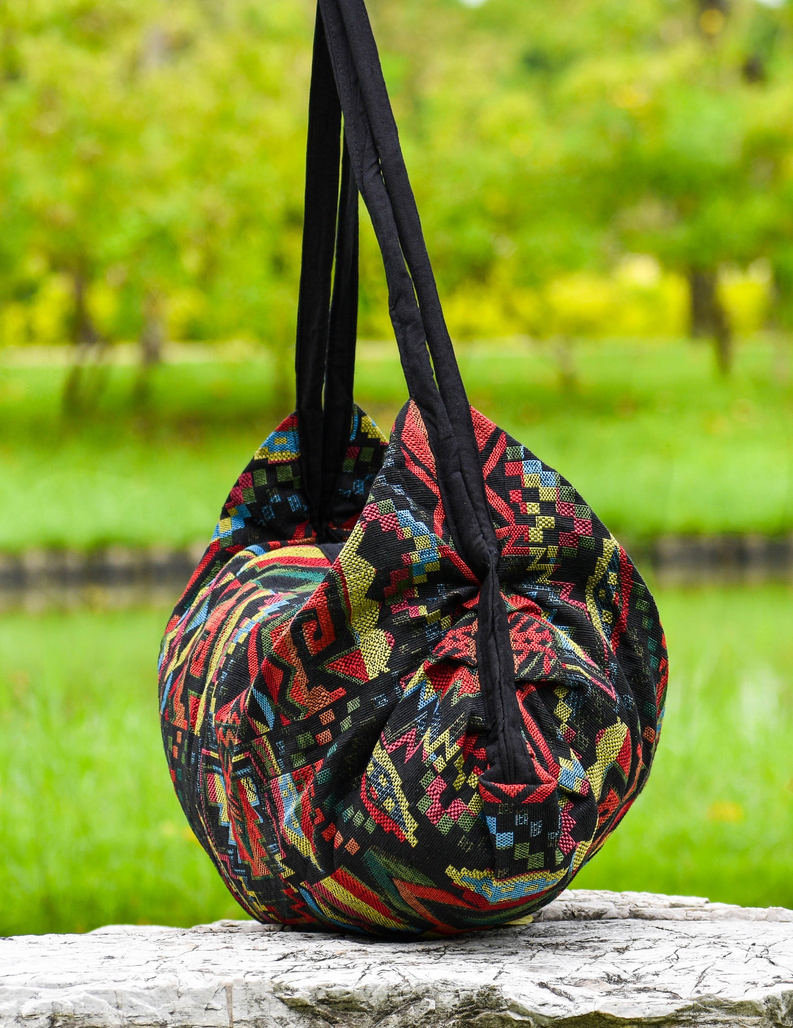 Aztec Duffel Bag, Overnight Bag, Yoga Handbag, Travel Bag, Woven Cotton ...