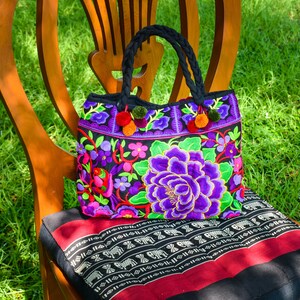 Hmong Bag, Women Boho Purse, Thai Handbag, Embroidered Purse, Tapestry ...