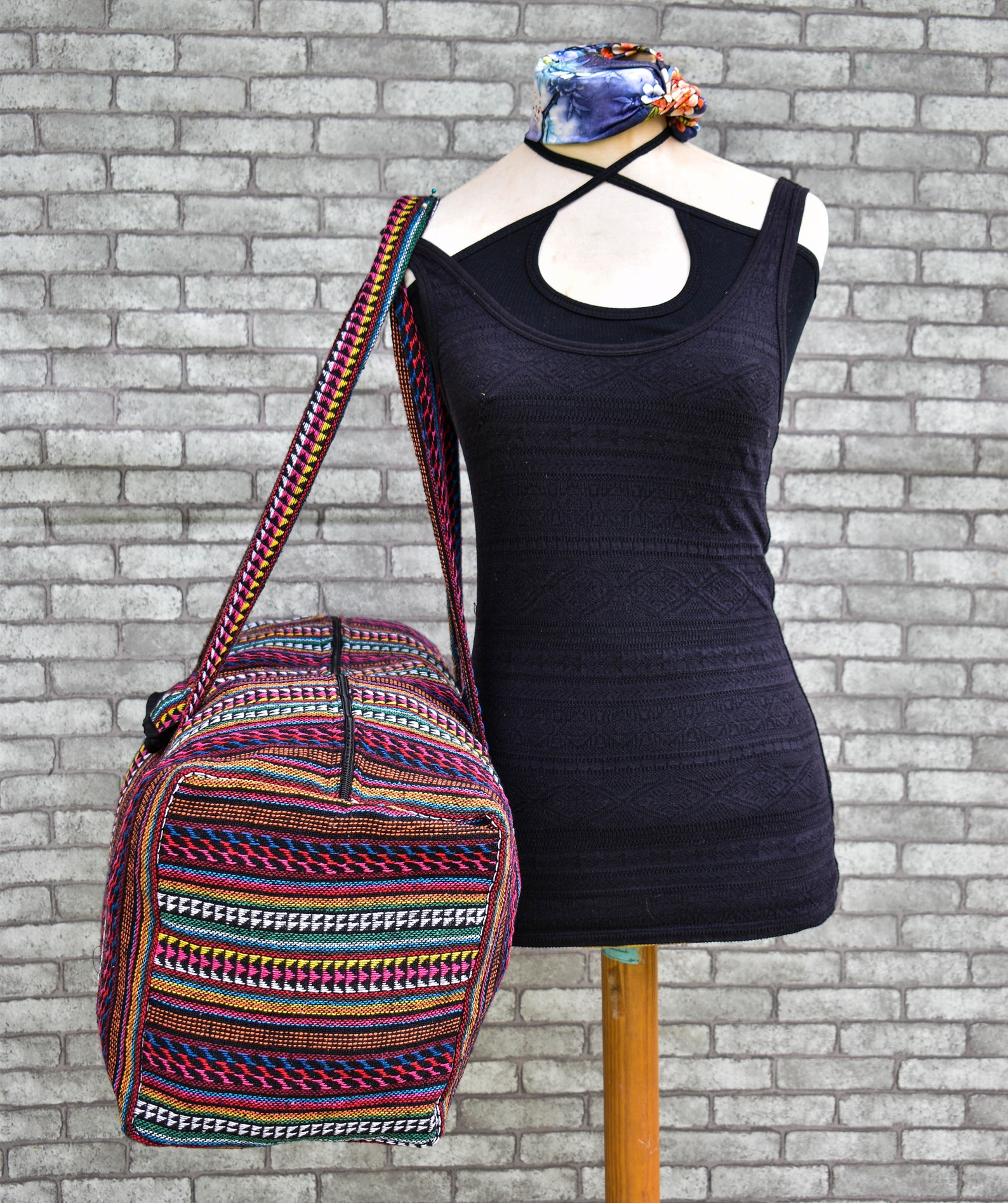 Large Colorful Duffel Bag Aztec Duffle Bag Cotton Hippie | Etsy