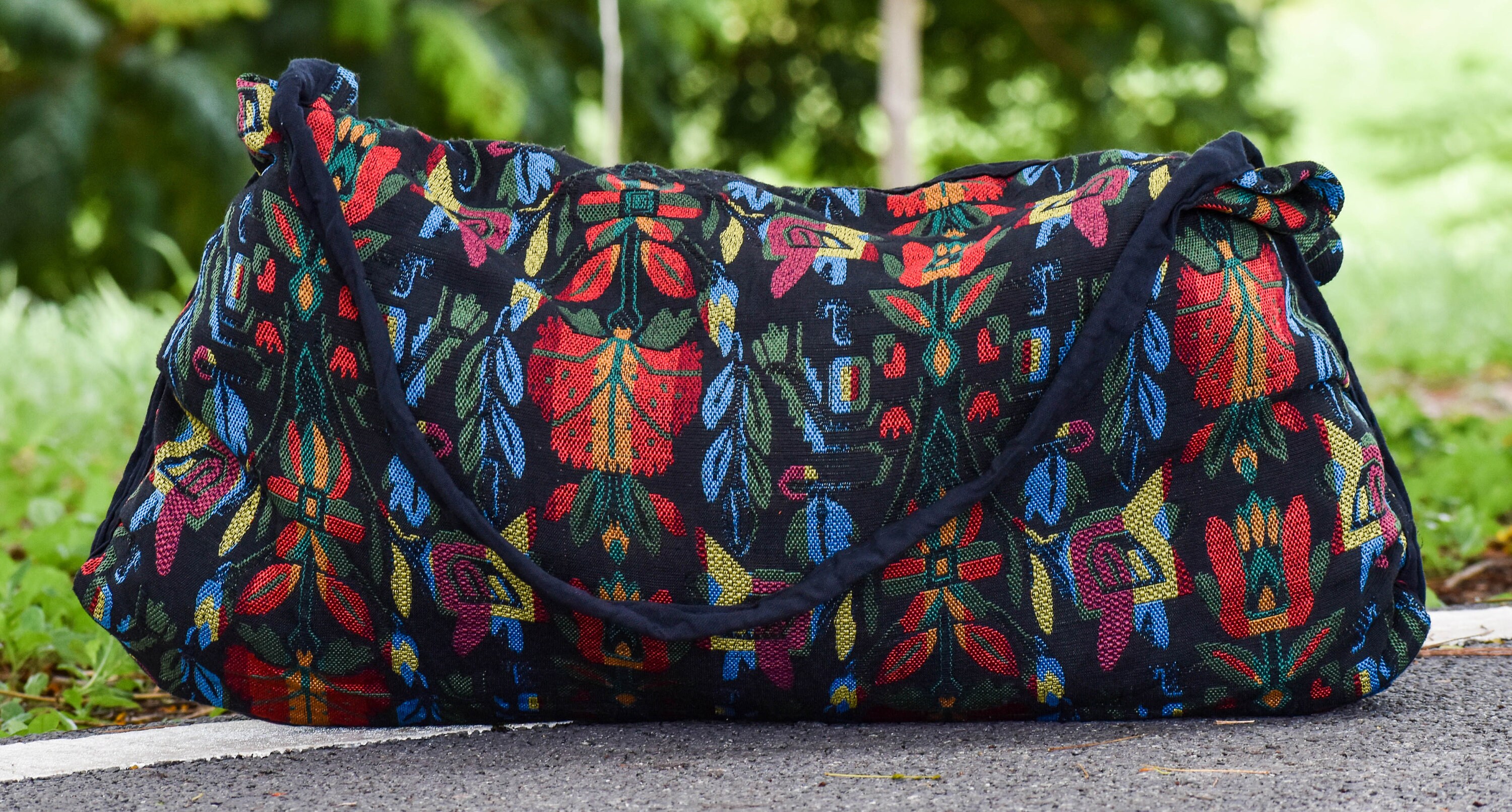 Black Aztec Duffel Bag Overnight Bag Yoga Handbagtravel | Etsy