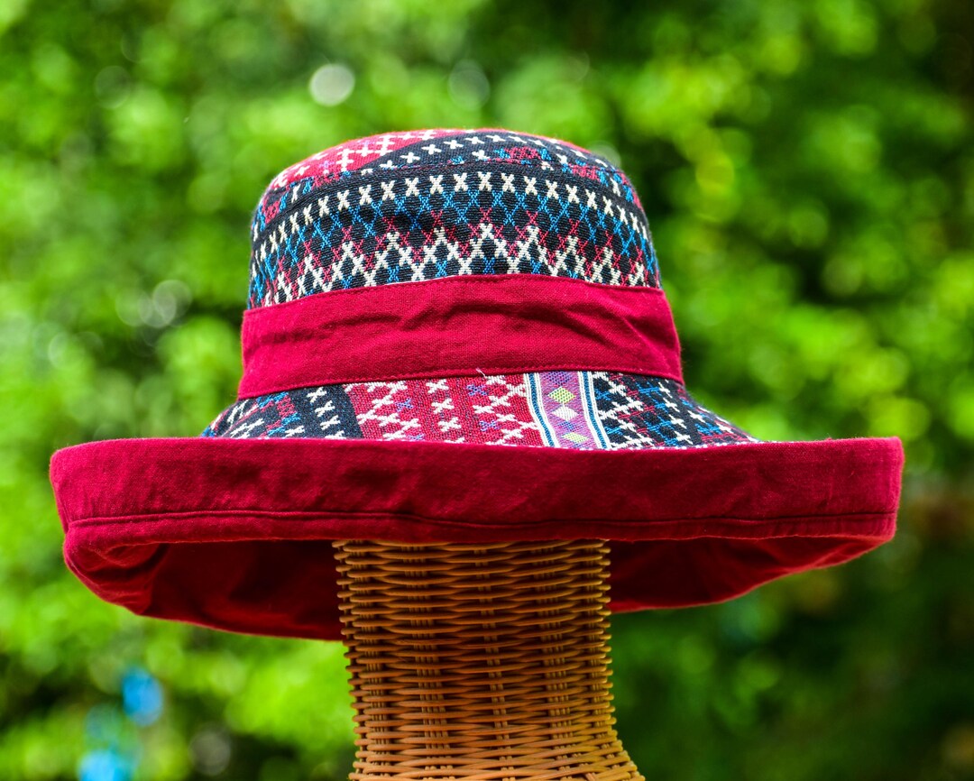 Extra Large Sun Hat, Reversible Hat, Aztec Pattern, Boho Hat, Floppy ...