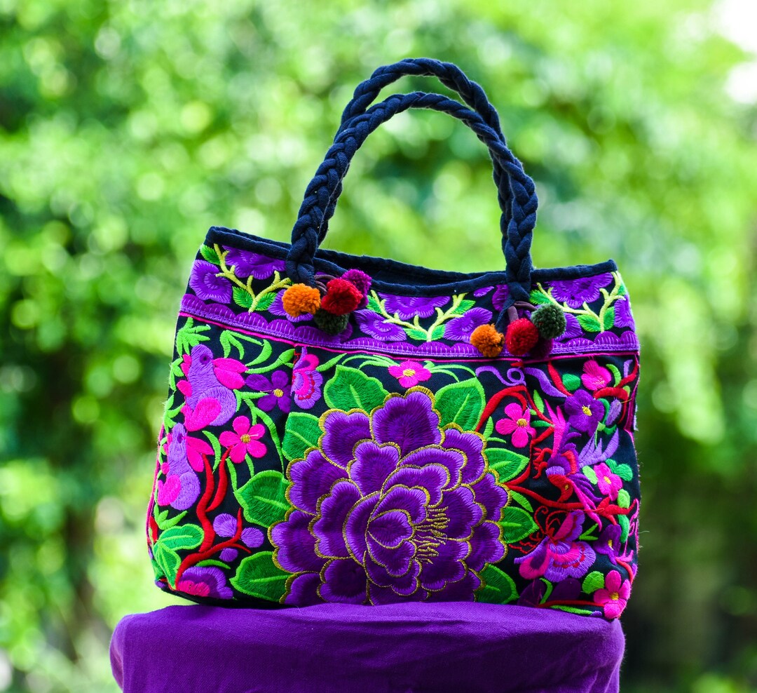 Hmong Bag, Women Boho Purse, Thai Handbag, Embroidered Purse, Tapestry ...
