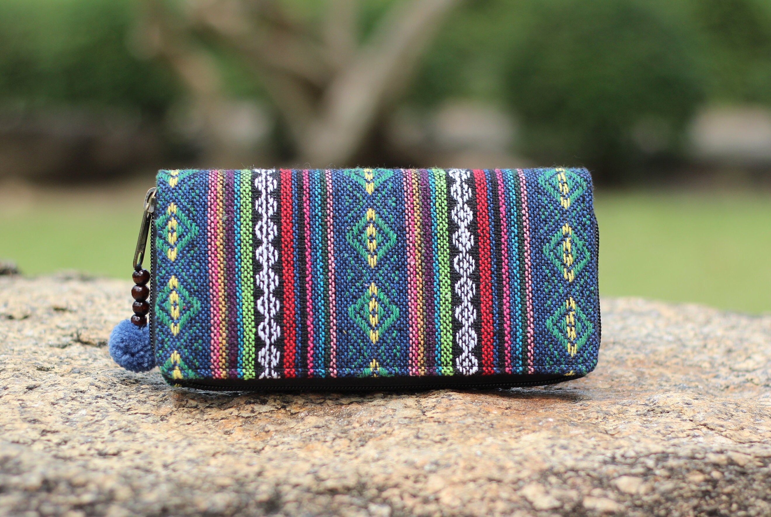 Womens Wallet Hippie Striped Nepali Fabric Ikat Colorful | Etsy