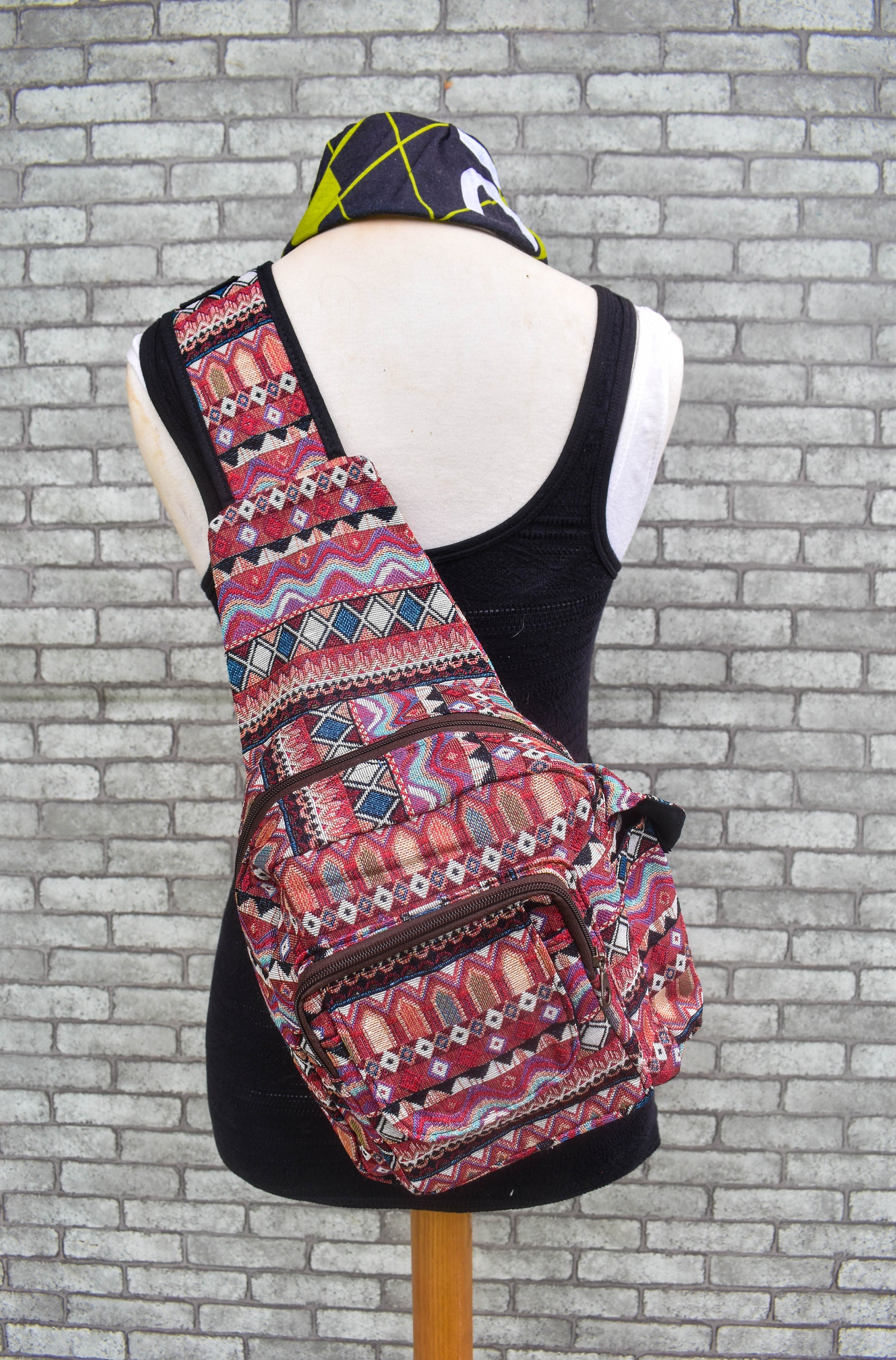 Boho Sling Backpack Ethnic Rucksack Backpack Purse Aztec | Etsy