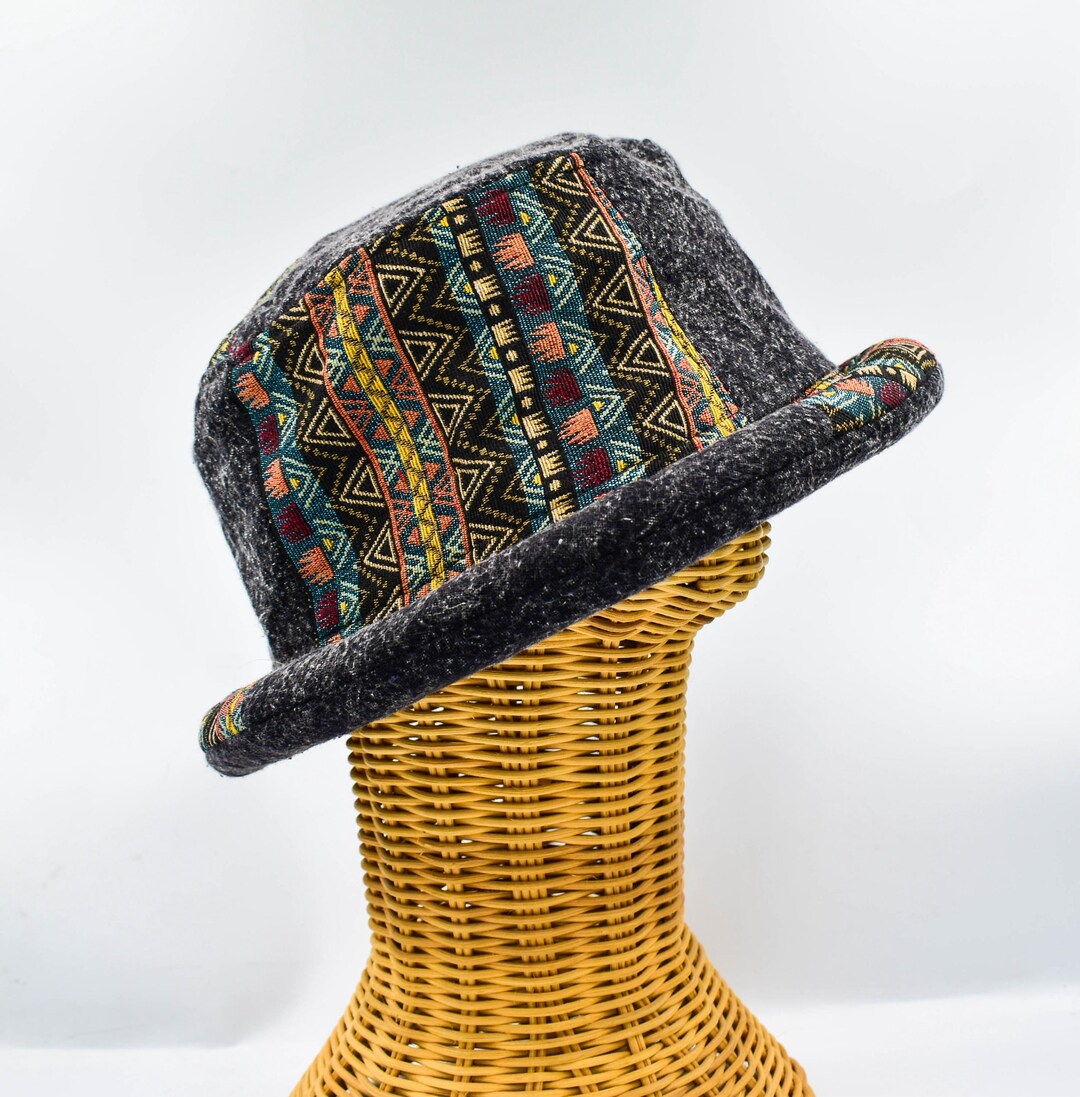 Hippie Bucket Hat, Boho Hat, Roll Brim Hat, Stonewashed Hat, Festival ...