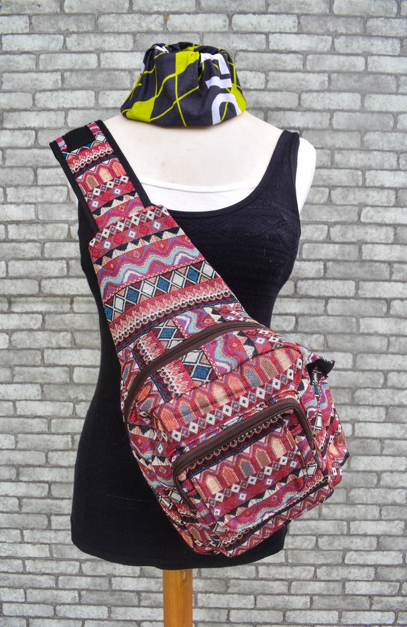 Boho Sling Backpack Ethnic Rucksack Backpack Purse Aztec | Etsy