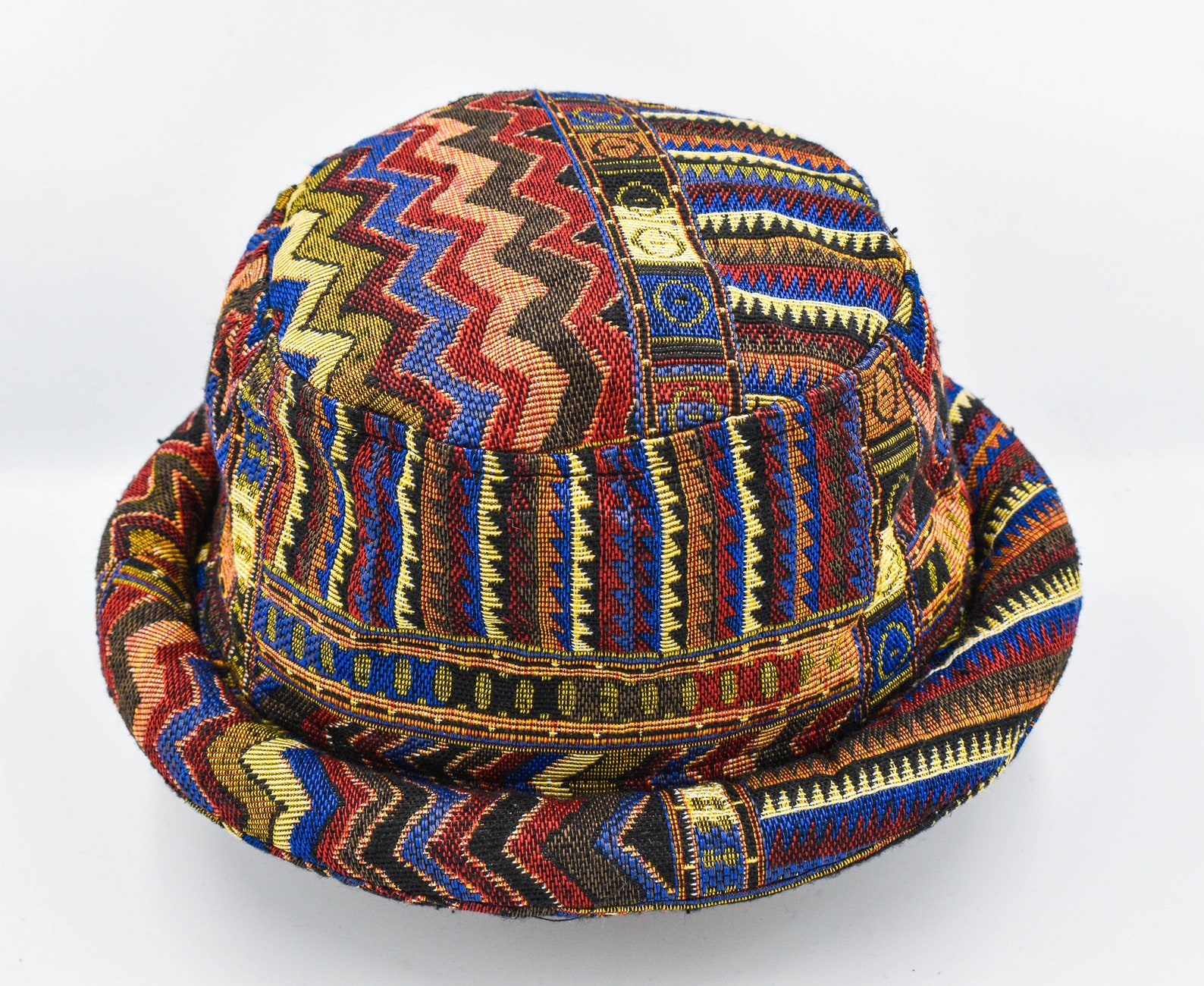 Roll Brim Hat with Aztec patterns latest addition bucket | Etsy