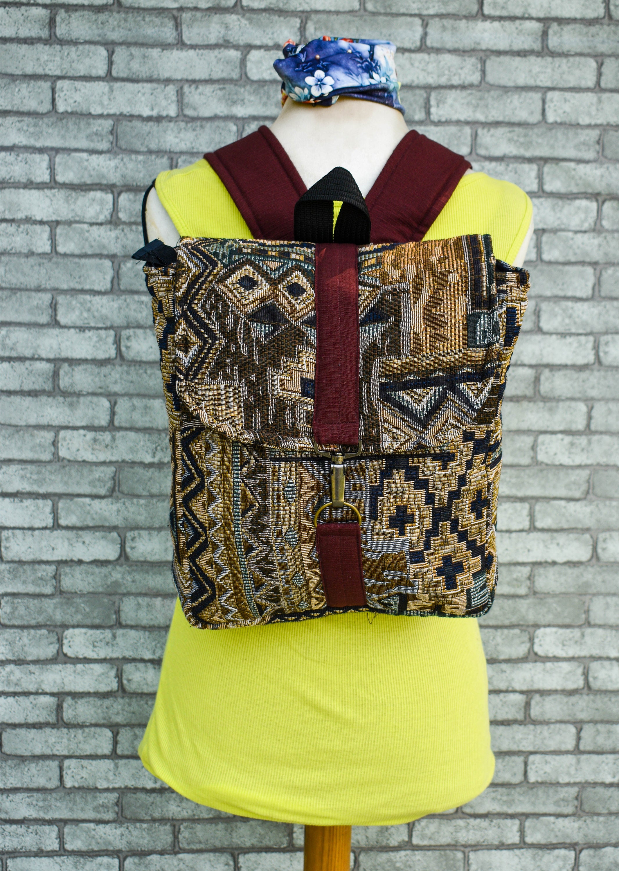 Backpack Satchel Bag Aztec Style Tribal Rucksack Purse | Etsy